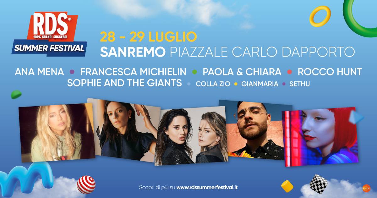 I cantanti e tutte le info della tappa di Sanremo dell’RDS Summer Festival